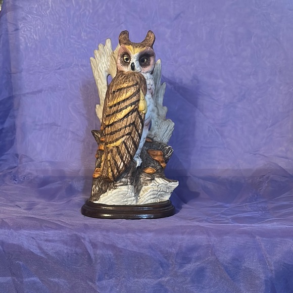 Source Unknown | Art | Vintage Brown And Cream Owl Sculpture Art | Poshmark